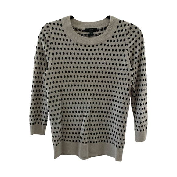 J. Crew | Sweaters | J Crew Grey Polka Dot Wool Sweater | Poshmark
